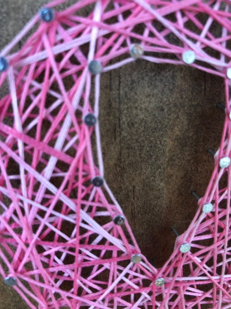 Pink Ribbon String Art Sign Breast Cancer Wooden Sign | Etsy