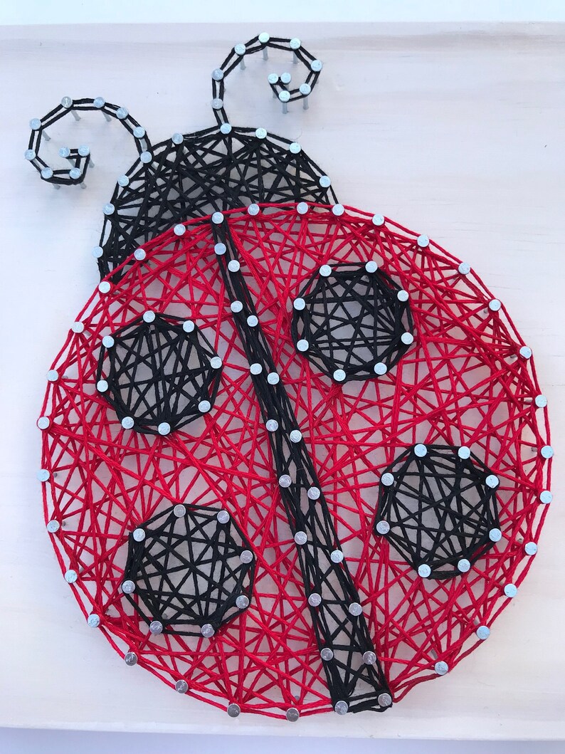 Ladybug String Art Sign Wooden Sign Ladybug Sign Home | Etsy
