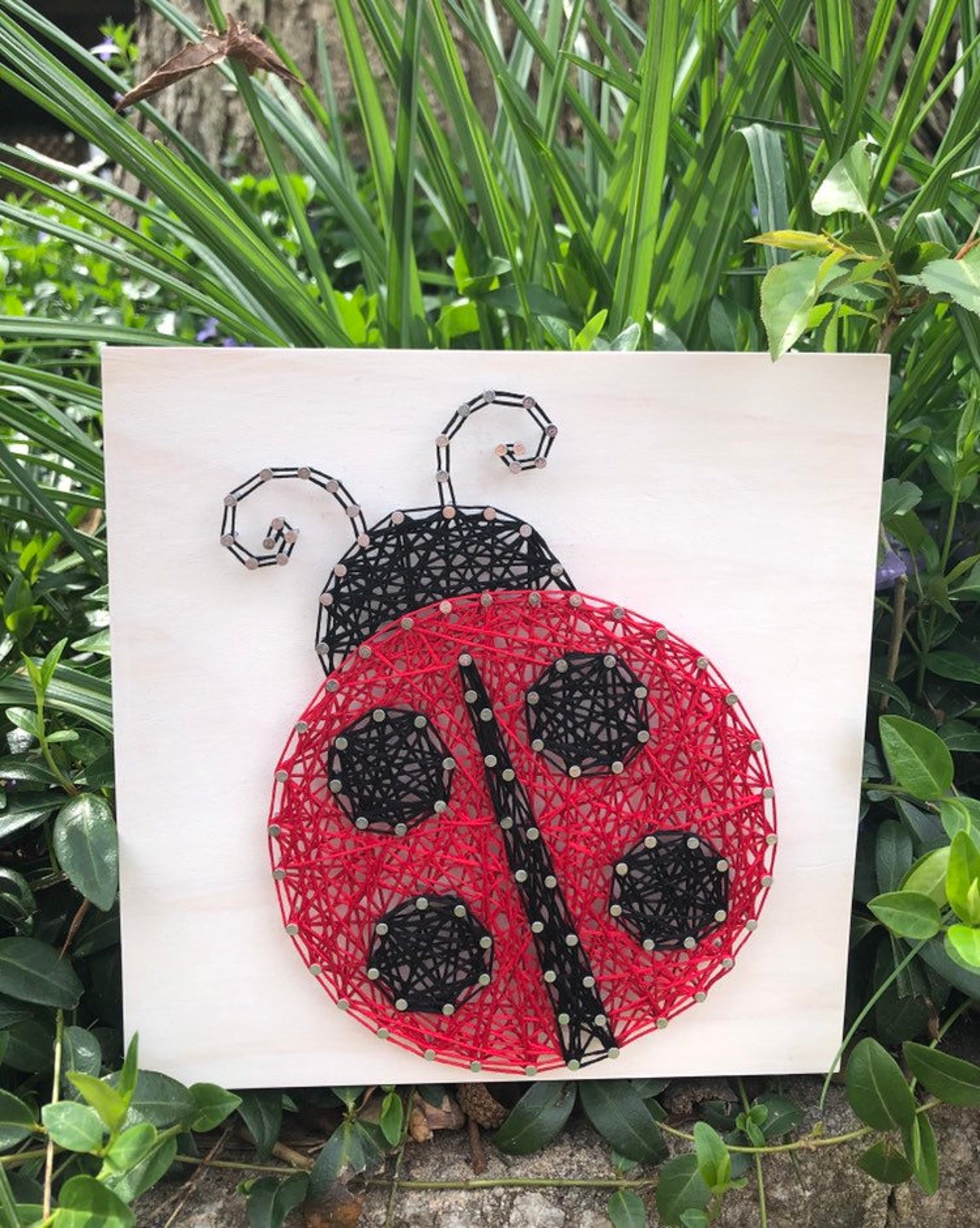 Ladybug String Art Sign Wooden Sign Ladybug Sign Home Decor Kids Room ...