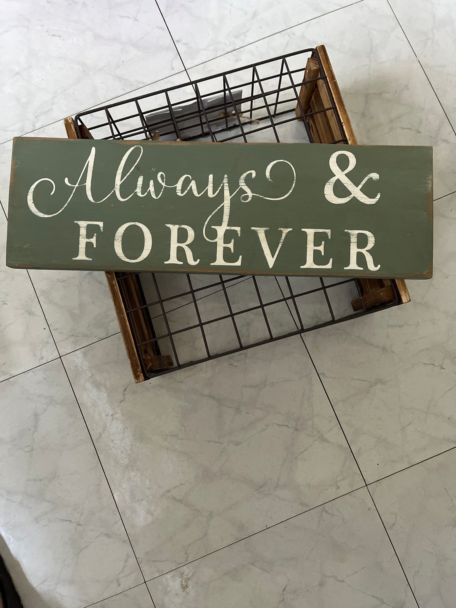 Always and Forever Sign Vinyl Sign Wooden Sign Rustic - Etsy