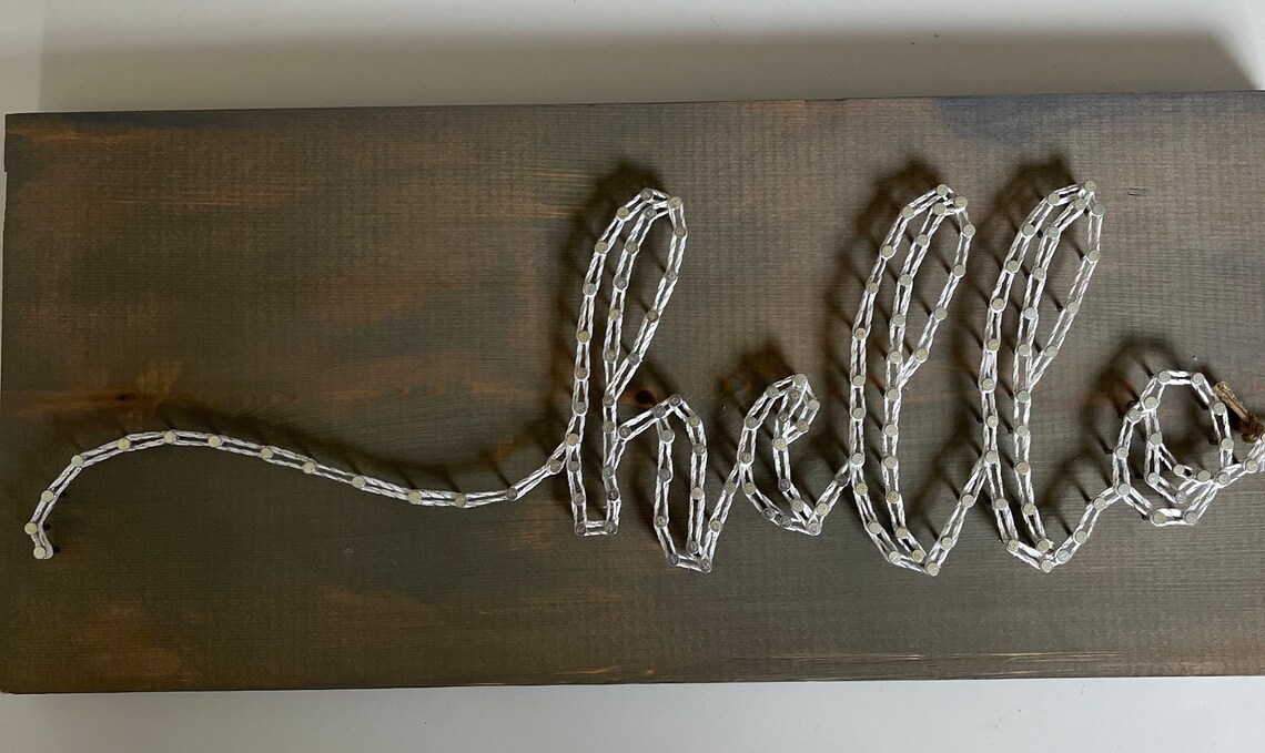 Hello String Art Sign String Art Sign Hello Sign Wooden - Etsy