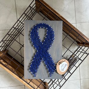 Pink Ribbon String Art Sign - Breast Cancer - Wooden Sign - Pink Ribbon ...