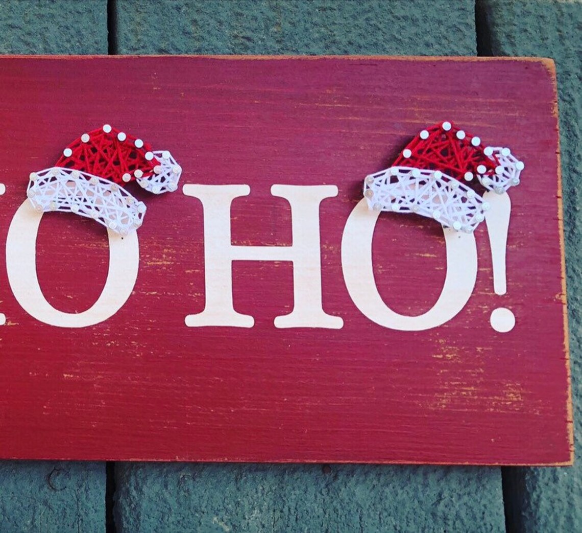 Ho Ho Ho Sign Hand Painted Sign Wooden Sign Rustic Sign | Etsy