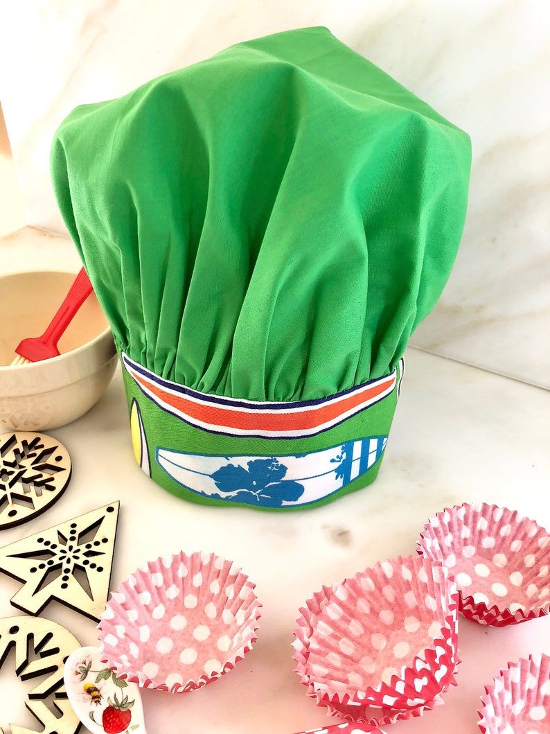 Green Chef Hat with a Beach and Surf Design for an Adult | Etsy