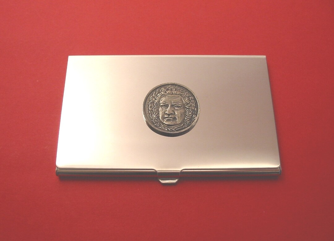 Johann Sebastian Bach Chromed Card Holder With Hand Cast Pewter Plaque ...