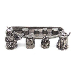 The Owl & the Pussy Cat Thimble Set - Pewter Collectible Thimbles Gift ...