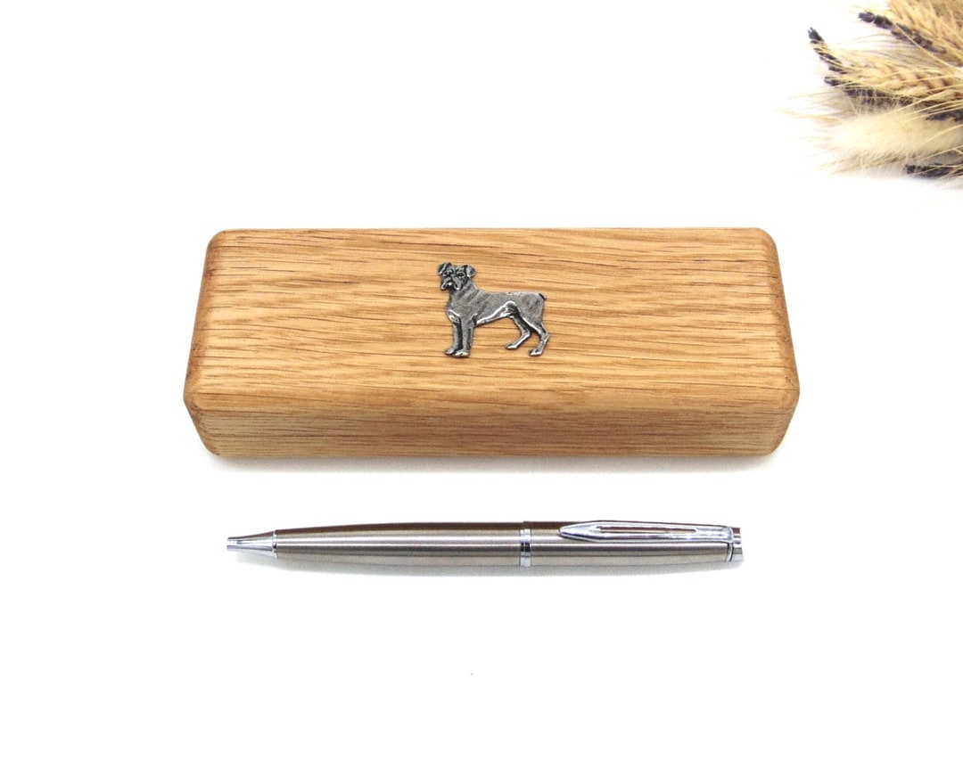Boxer Dog Design Oak Wooden Pen Box & Pen Set Boxer Dog Gift Dog Lover ...