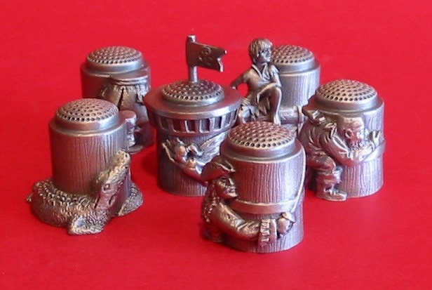 The Peter Pan Thimble Diorama A Set of Six Pewter - Etsy UK