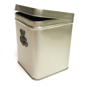 Teddy Bear Design Delightful Tin Tea Caddy With Pewter Motif Mother ...
