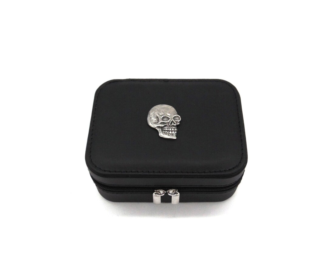 Skull Design Black Travel Jewellery Box / Travel Accessory / Stylish ...