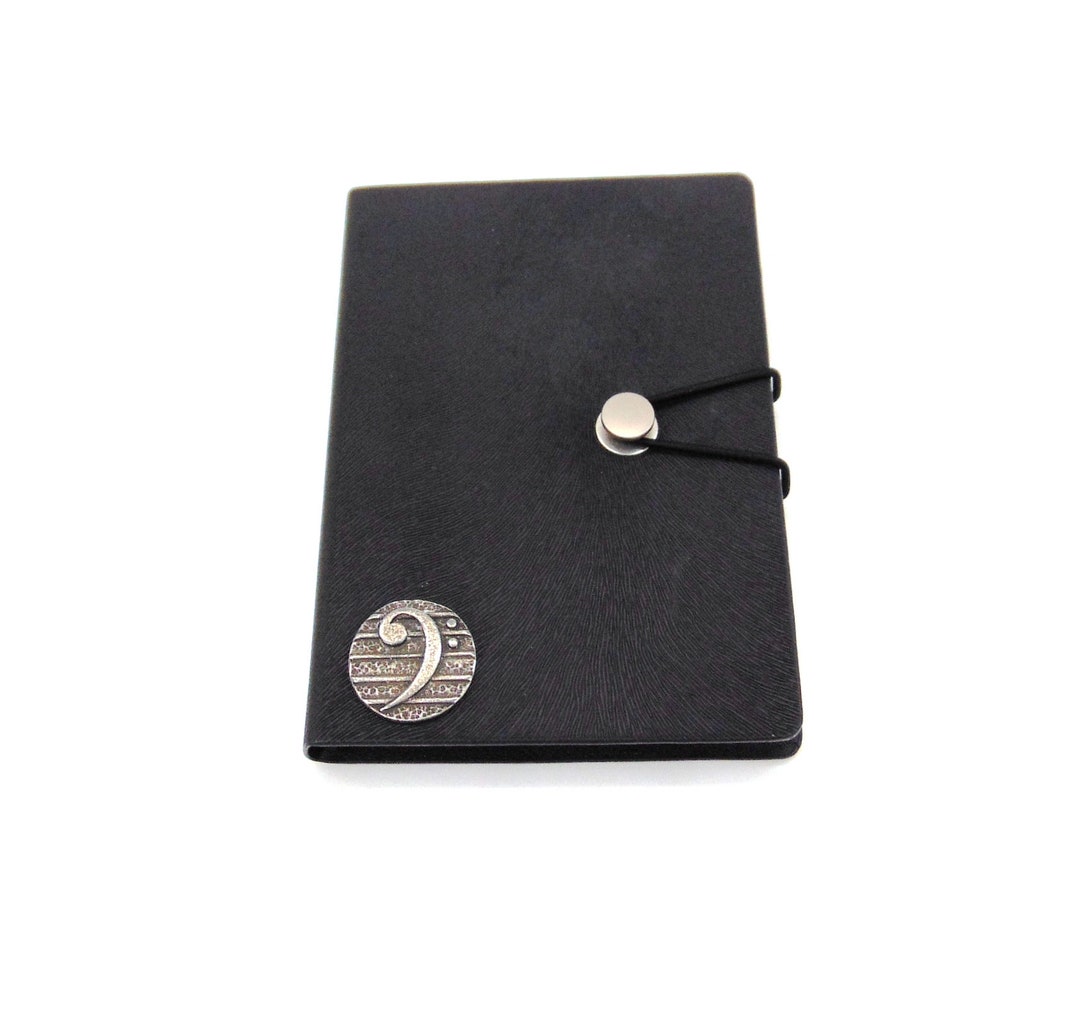 Bass Clef Design Black A6 Journal - Music Notebook - Bassist Gift ...
