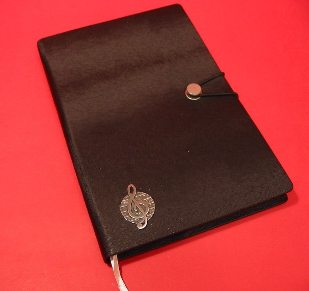 Treble Clef Design A5 Black Journal - Music Notebook - Music Journal ...