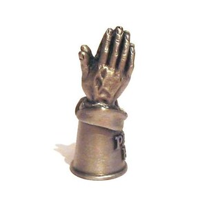 Praying Hands Thimble - Antique Pewter Collectors Thimble - Thimble ...