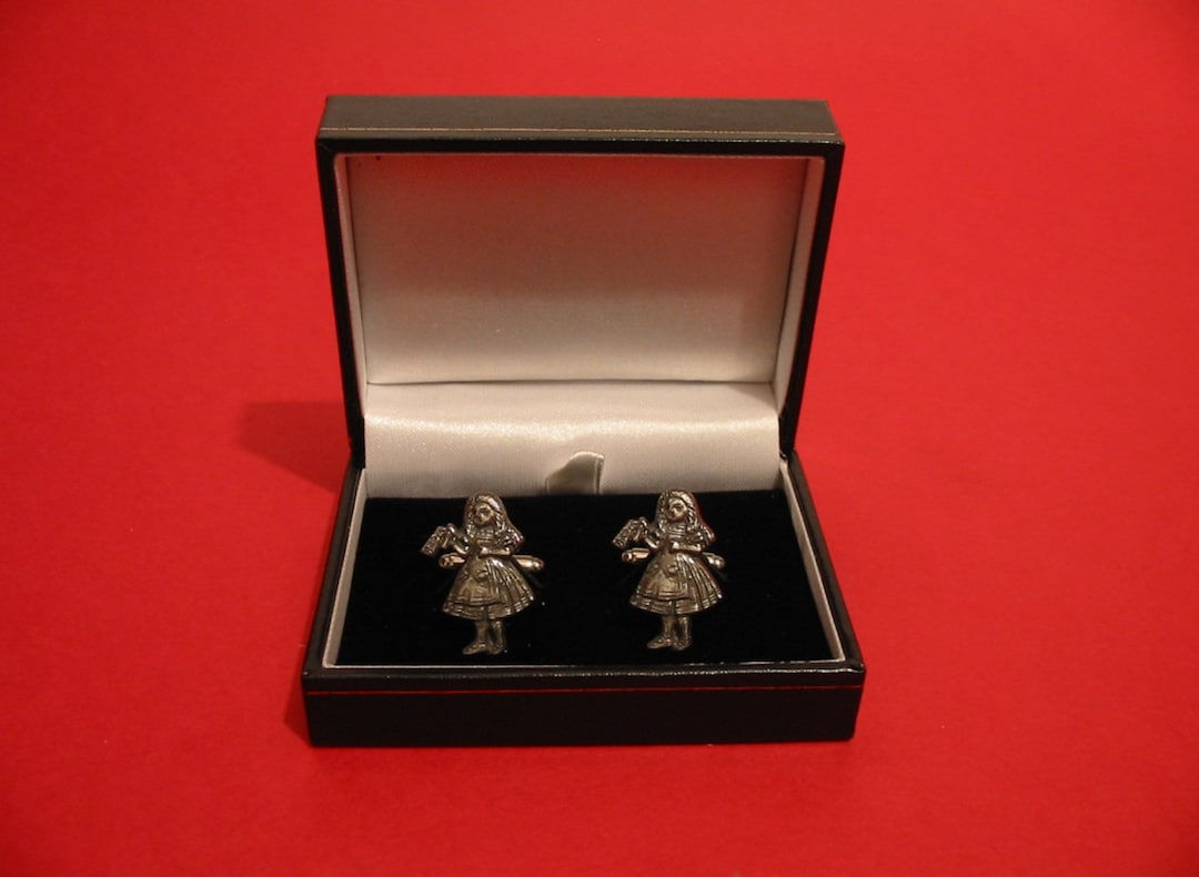 Alice in Wonderland Design Pewter Cufflinks Gift Boxed Alice Gift ...