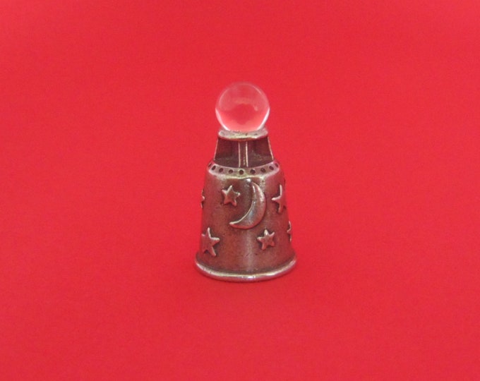Crystal Ball Thimble - Pewter Collectors Thimble - Celestial Gift ...