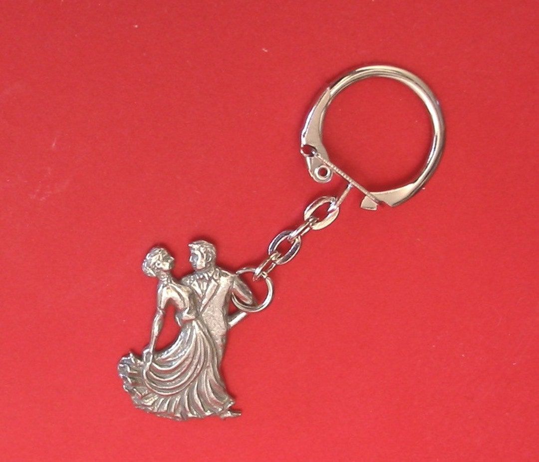 Ballroom Dancers Pewter Keyring - Dancer Keychain - Dance Lover Gift ...