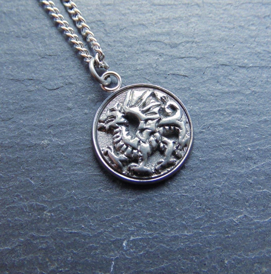 Dragon Design Necklace - Pewter Dragon Pendant Necklace - Dragon Gift ...