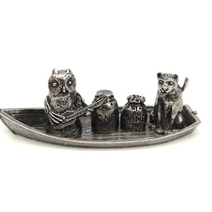 The Owl & the Pussy Cat Thimble Set - Pewter Collectible Thimbles Gift ...
