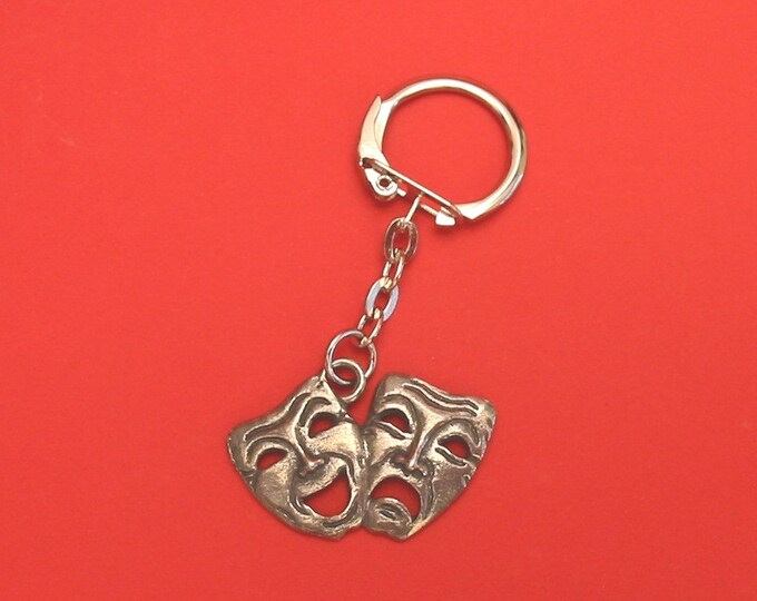 Silver Theatre Masks Necklace Antique Pewter Theatre Masks Charm on a ...