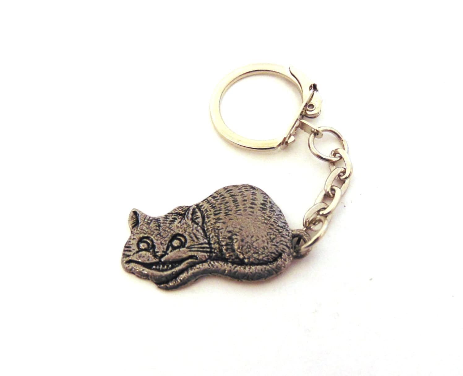 Cheshire Cat Design Pewter Keyring Cheshire Cat Keychain - Etsy UK