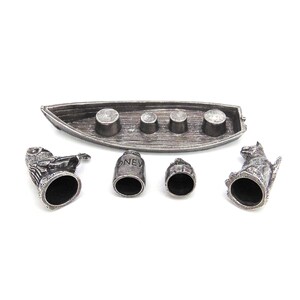 The Owl & the Pussy Cat Thimble Set - Pewter Collectible Thimbles Gift ...