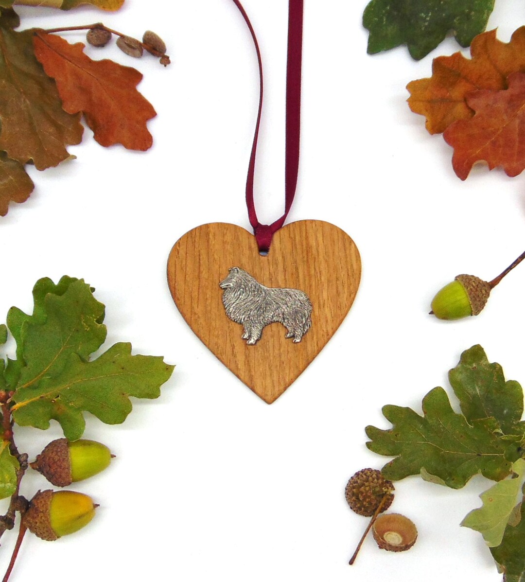 Sheltie Design Oak Heart Ornament - Dog Christmas Decoration 2025 ...