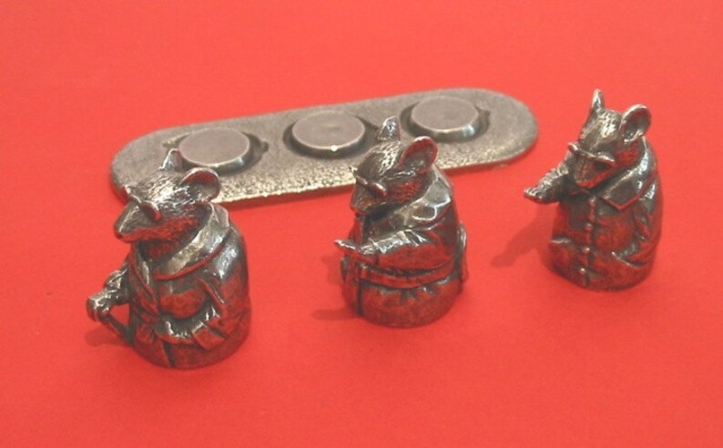 The Three Blind Mice Thimble Set Pewter Collectible Thimbles - Etsy
