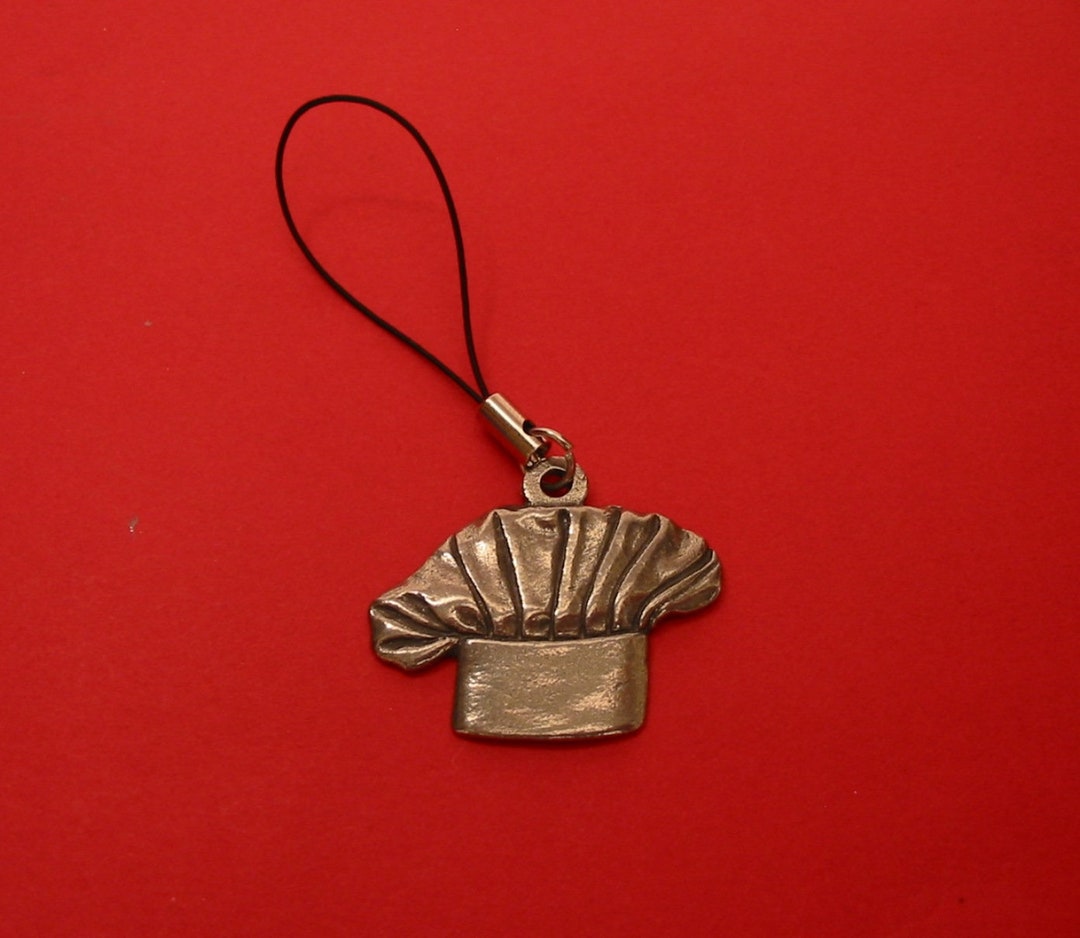 Chef's Hat Pewter Mobile Phone Charm Bag Purse Charm Baker Gift Mum Dad ...