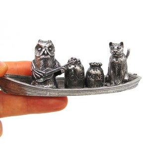 The Owl & the Pussy Cat Thimble Set, Pewter Collectible Thimbles Gift ...