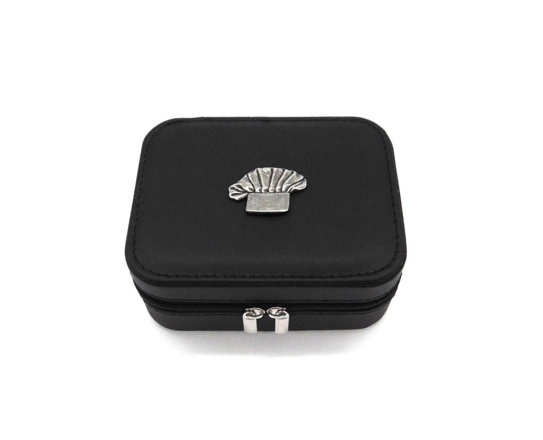Chefs Hat Design Black Travel Jewellery Box / Cook Baker Chef Gift ...