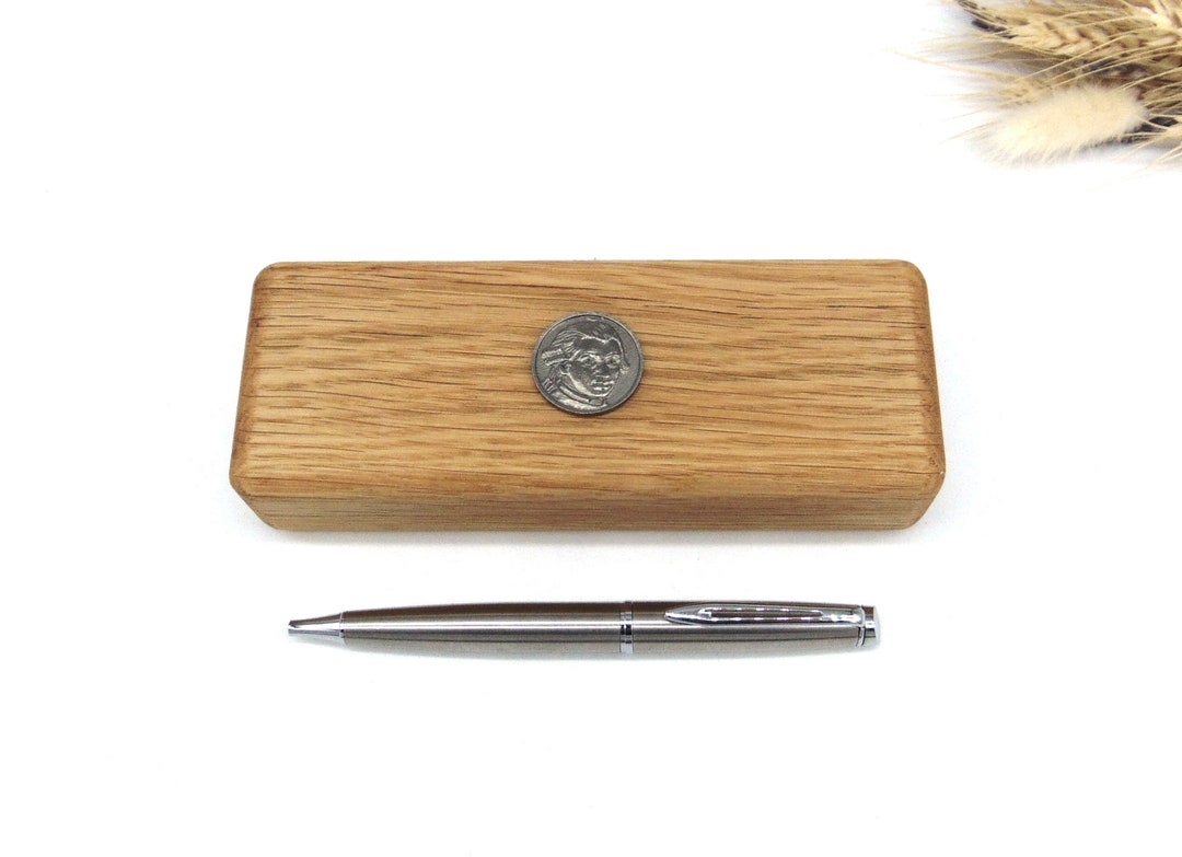W A Mozart Design Oak Wooden Pen Box & Pen Set - Fathers Day Gift ...
