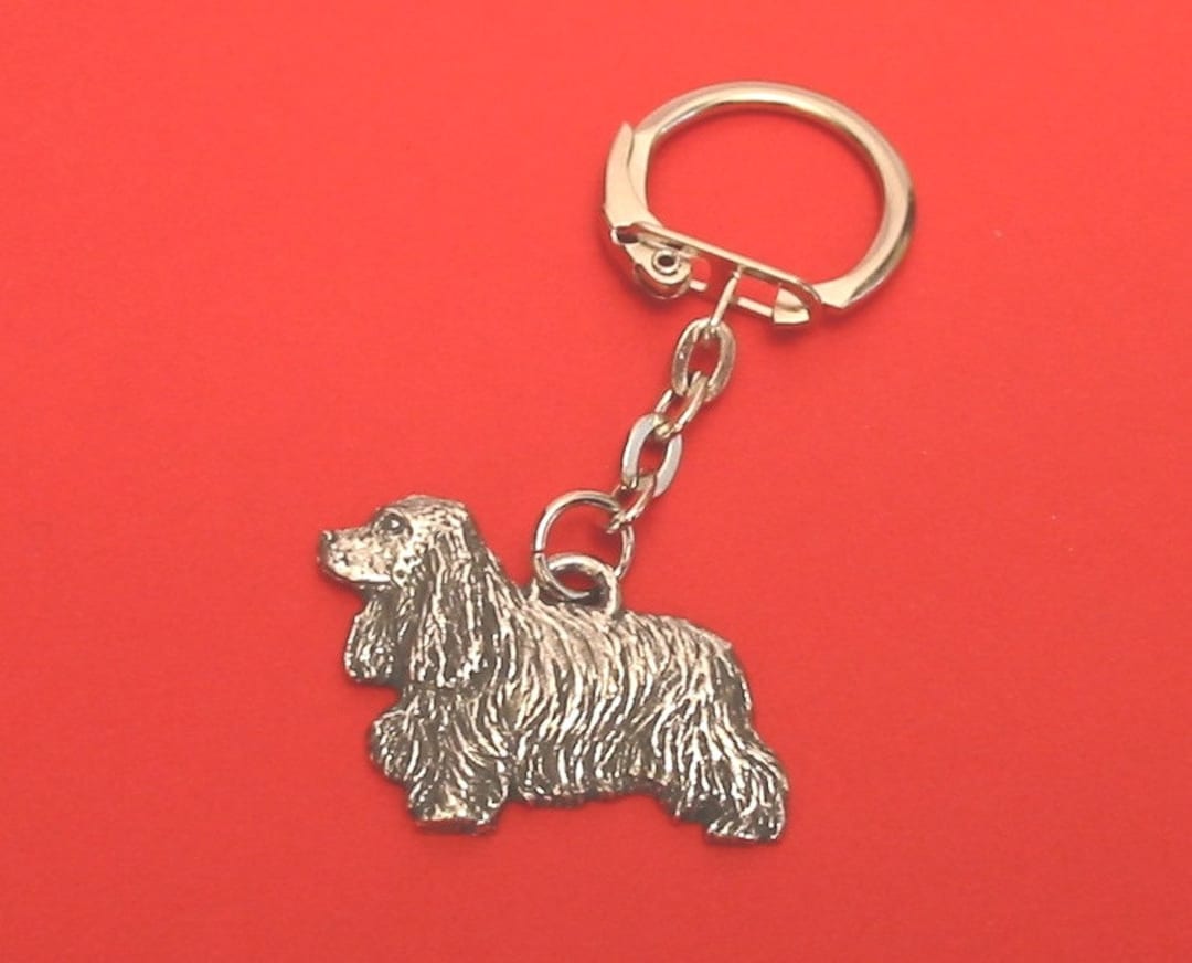 Cocker Spaniel Pewter Keyring - Cocker Spaniel Keychain - Cocker ...