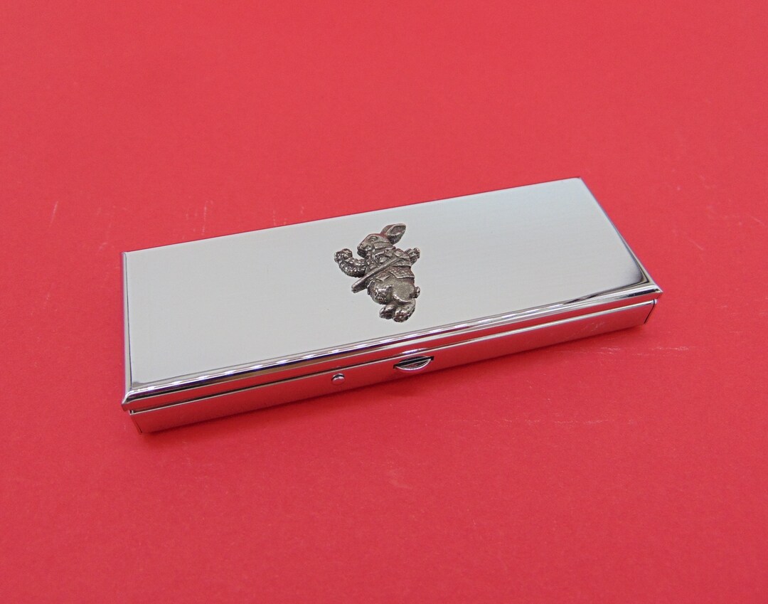 White Rabbit Design Seven Day Chrome Pill Box - Alice in Wonderland ...