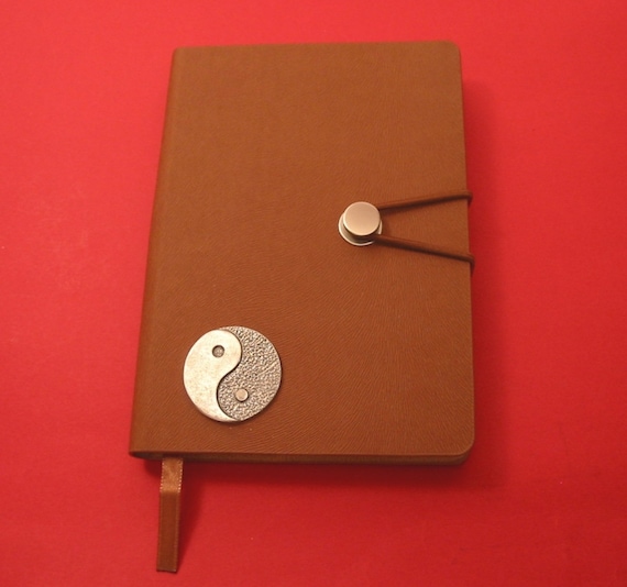 Yin and Yang Design A6 Tan Notebook Yin Yang Gifts Writers | Etsy