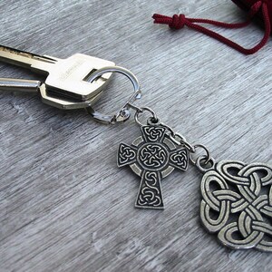 Celtic Cross & Celtic Knot Pewter Combo Keychain - Celtic Keyring for ...