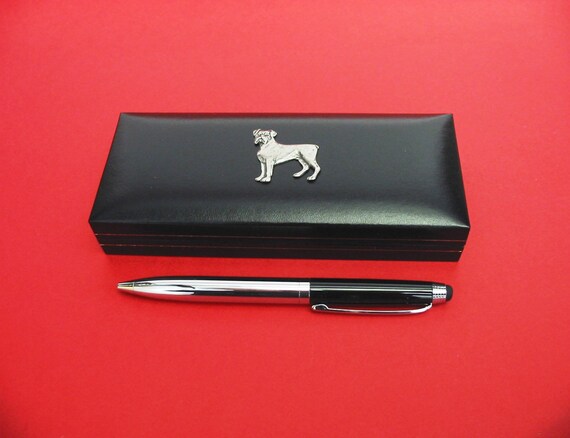 Boxer Dog Design Black PU Leather Pen Box & Pen Gift Set - Etsy