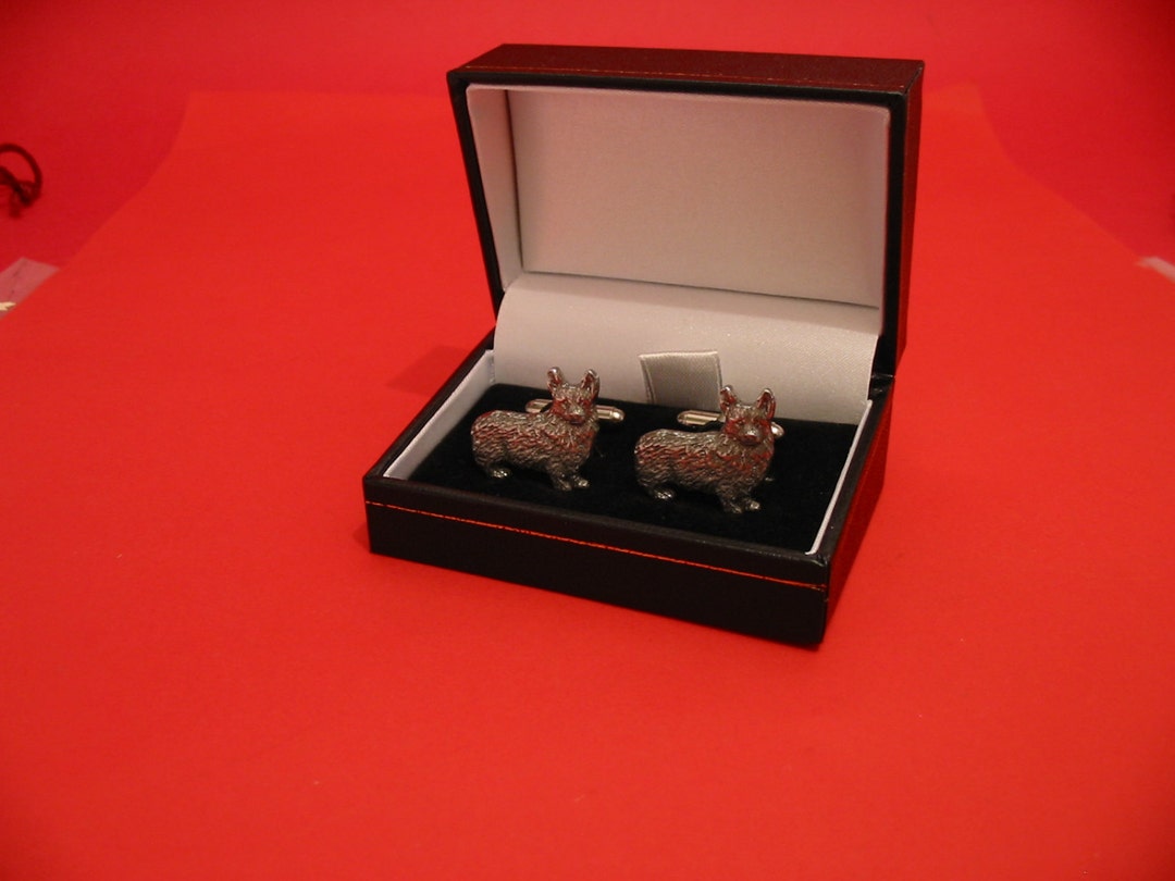 Corgi Dog Design Pewter Cufflinks Gift Boxed - Corgi Gift - Welsh Corgi ...