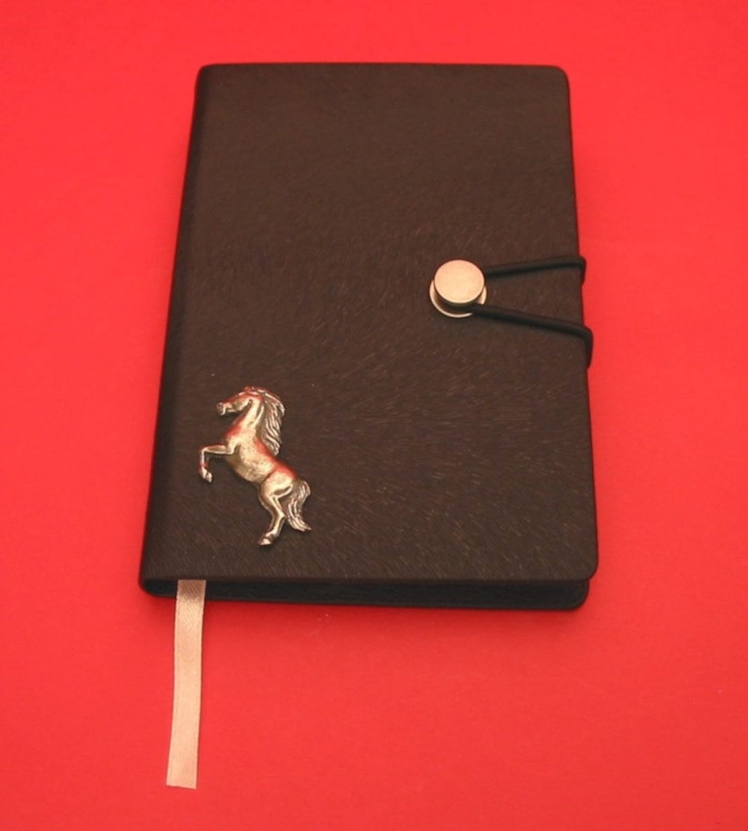 Rearing Horse Design A6 Black Journal - Horse Notebook - Pony Gift ...