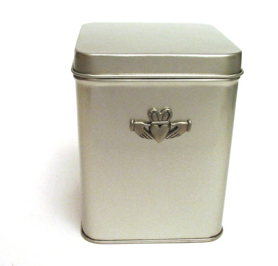 Claddagh Design Delightful Tin Tea Caddy With Pewter Motif | Etsy