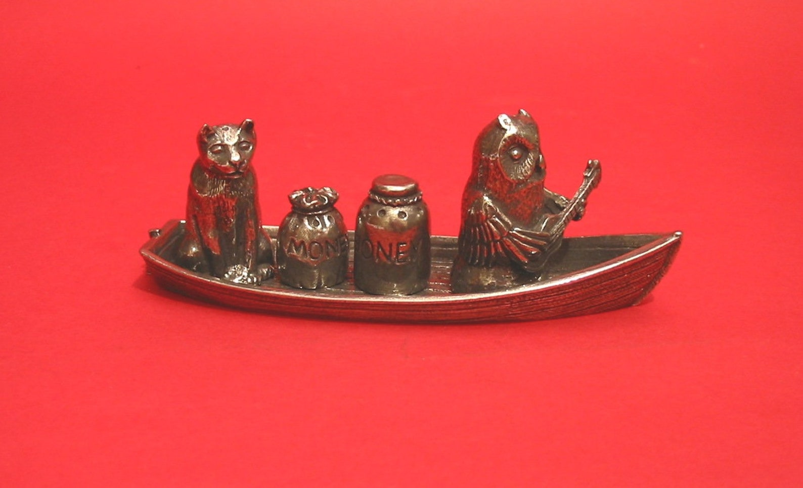 The Owl & the Pussy Cat Thimble Set Pewter Collectible Thimbles Gift ...