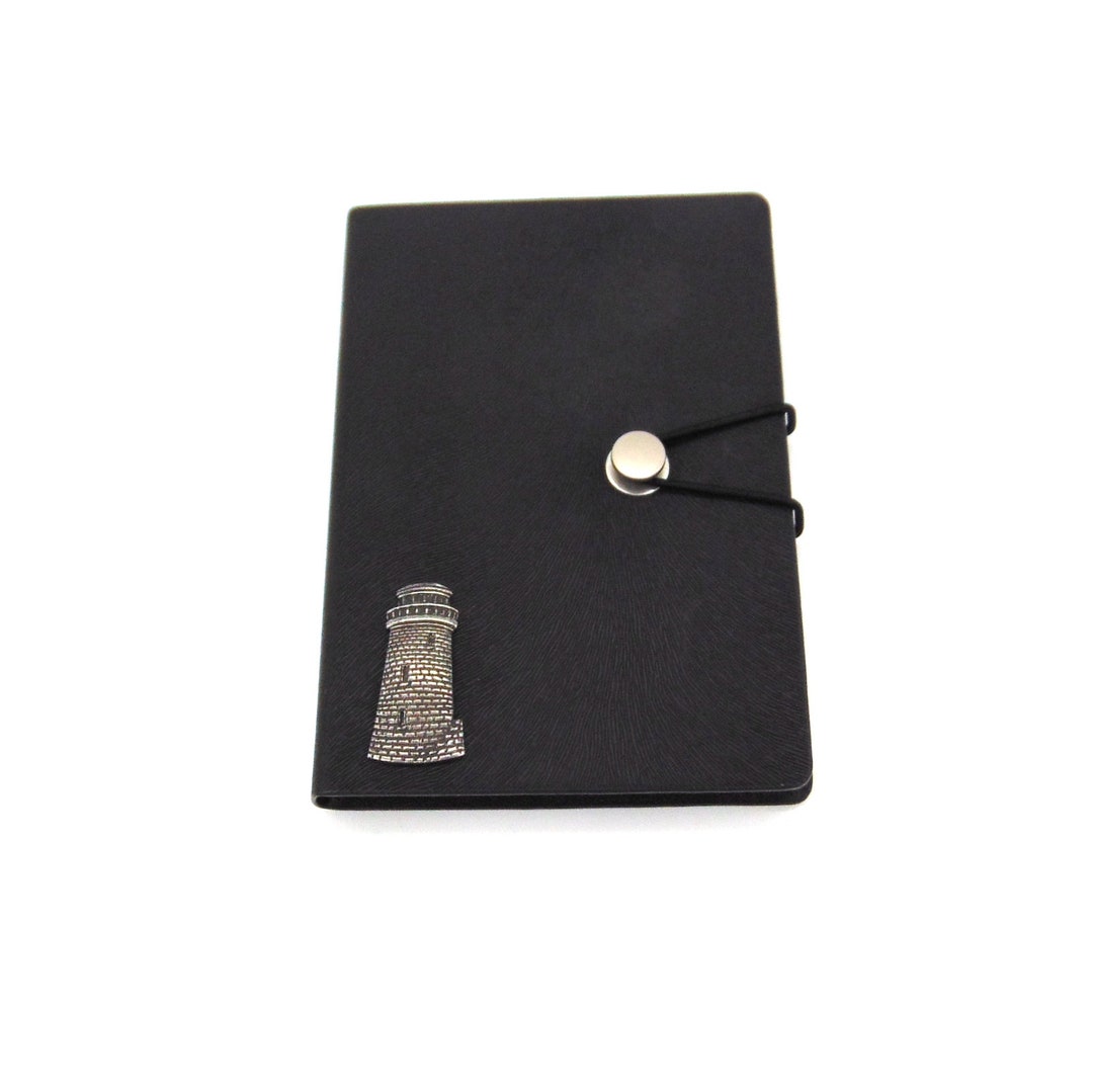Lighthouse Design Black A6 Journal - Lighthouse Notebook - Nautical ...