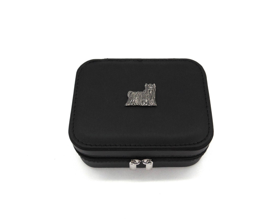 Yorkshire Terrier Black Travel Jewellery Box - Yorkie Gift - Travel ...