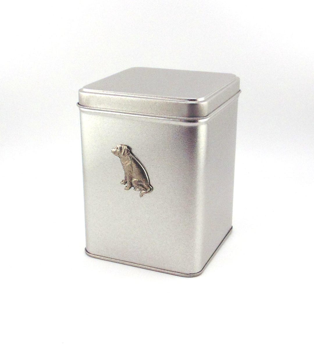 Labrador Retriever Design Tin Tea Caddy With Pewter Motif - Labrador ...