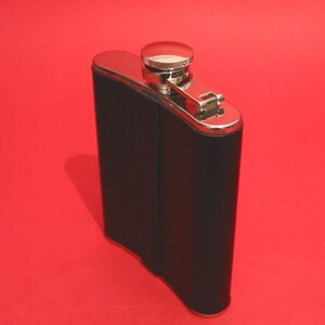 Cowboy Boots & Hat Design Black Leather 6oz Hip Flask Line Dancing ...