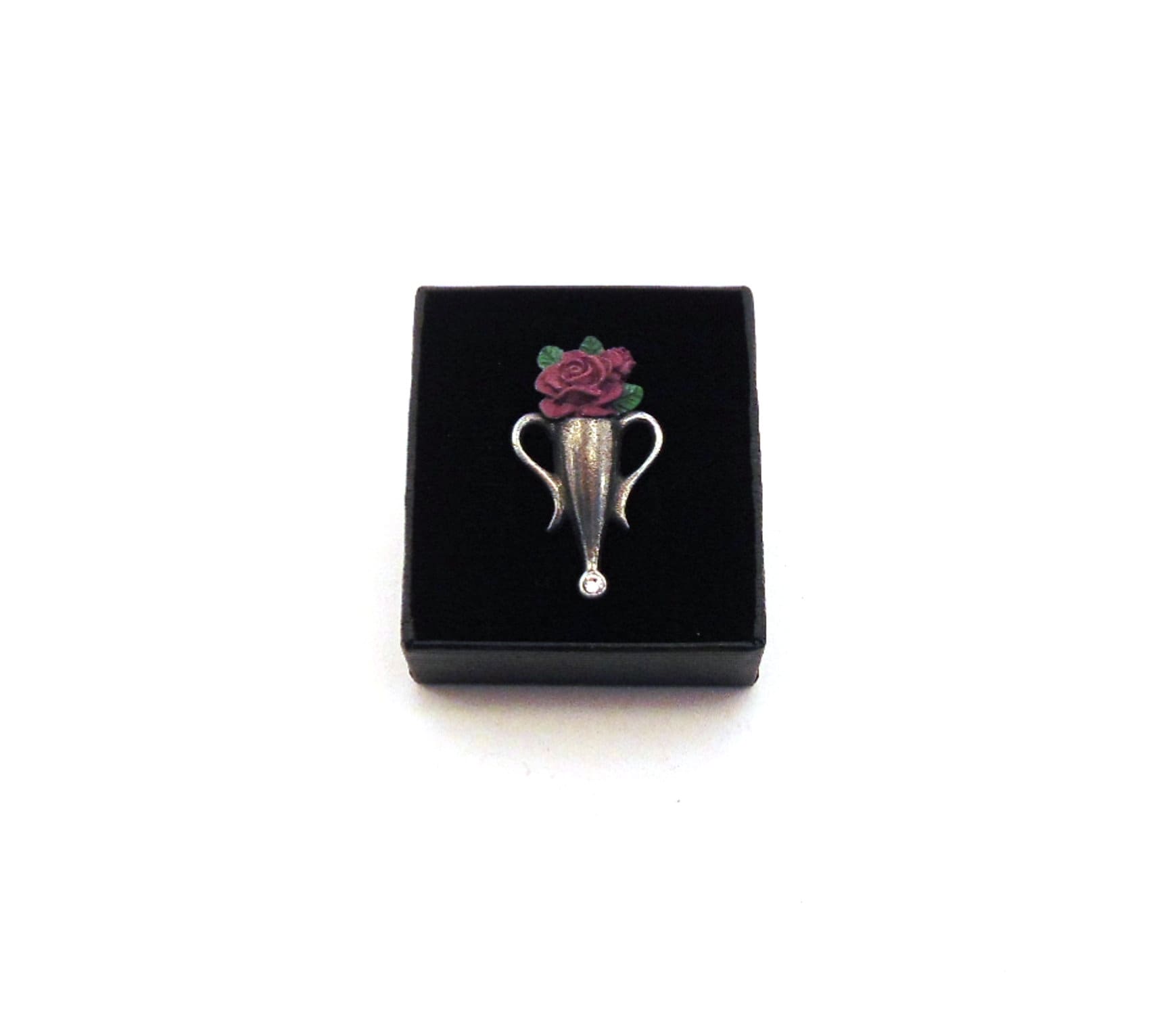 Poirot Style Boutonniere Brooch With Purple Rose Hand | Etsy UK