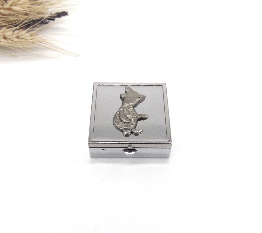 Piglet Design Square Chrome Pill Box - Winnie-the-pooh Gift - Piglet ...