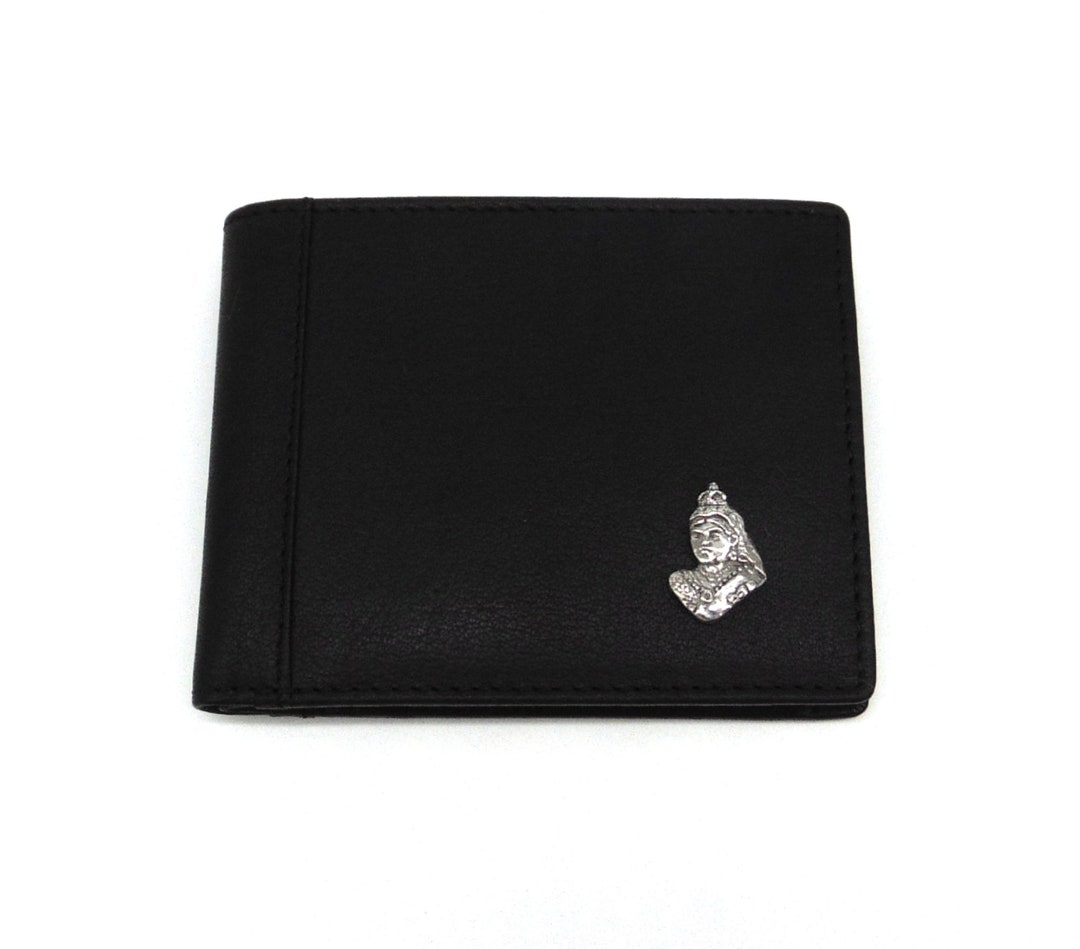 Queen Victoria Design Black Leather Wallet Card Holder Queen Victoria ...
