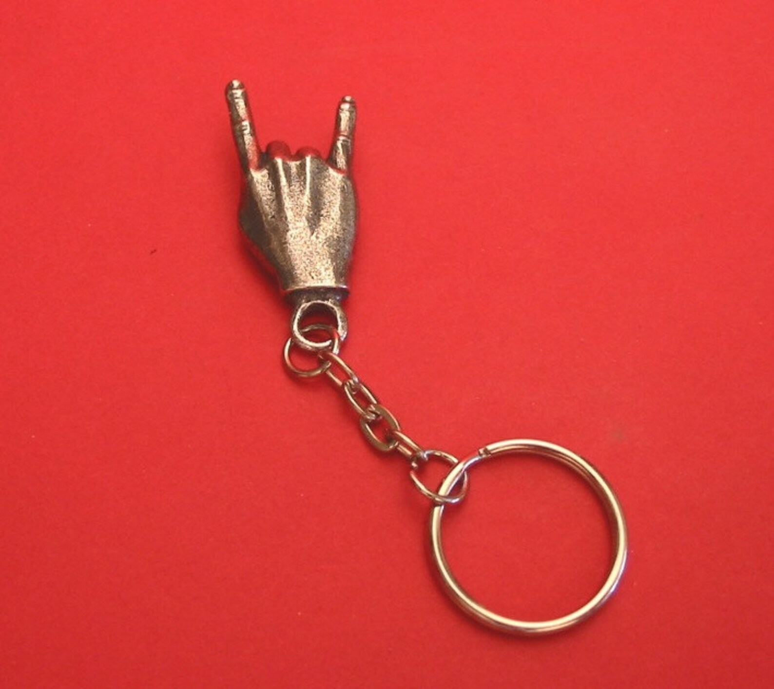 Rock on Pewter Keyring Rock Music Gift Heavy Metal Gift - Etsy UK