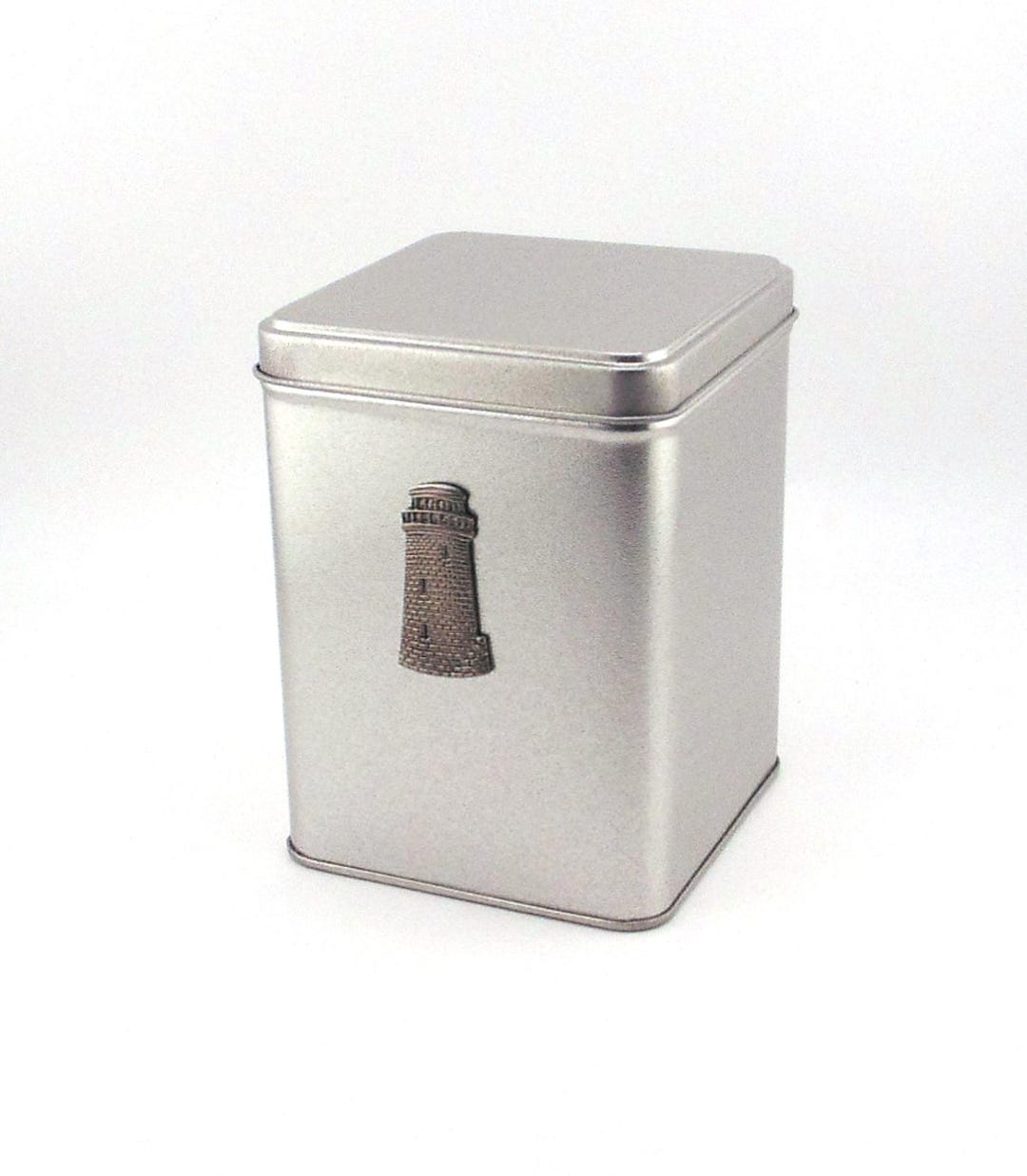 Lighthouse Design Tin Tea Caddy Lighthouse Gift Nautical Decor Kitchen ...