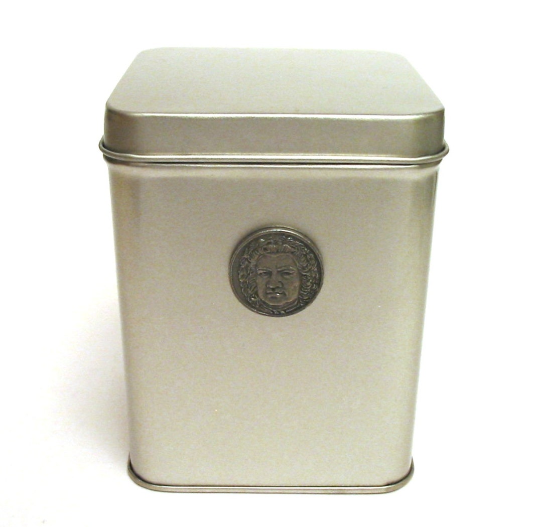 Johann Sebastian Bach Design Delightful Tin Tea Caddy With Pewter ...